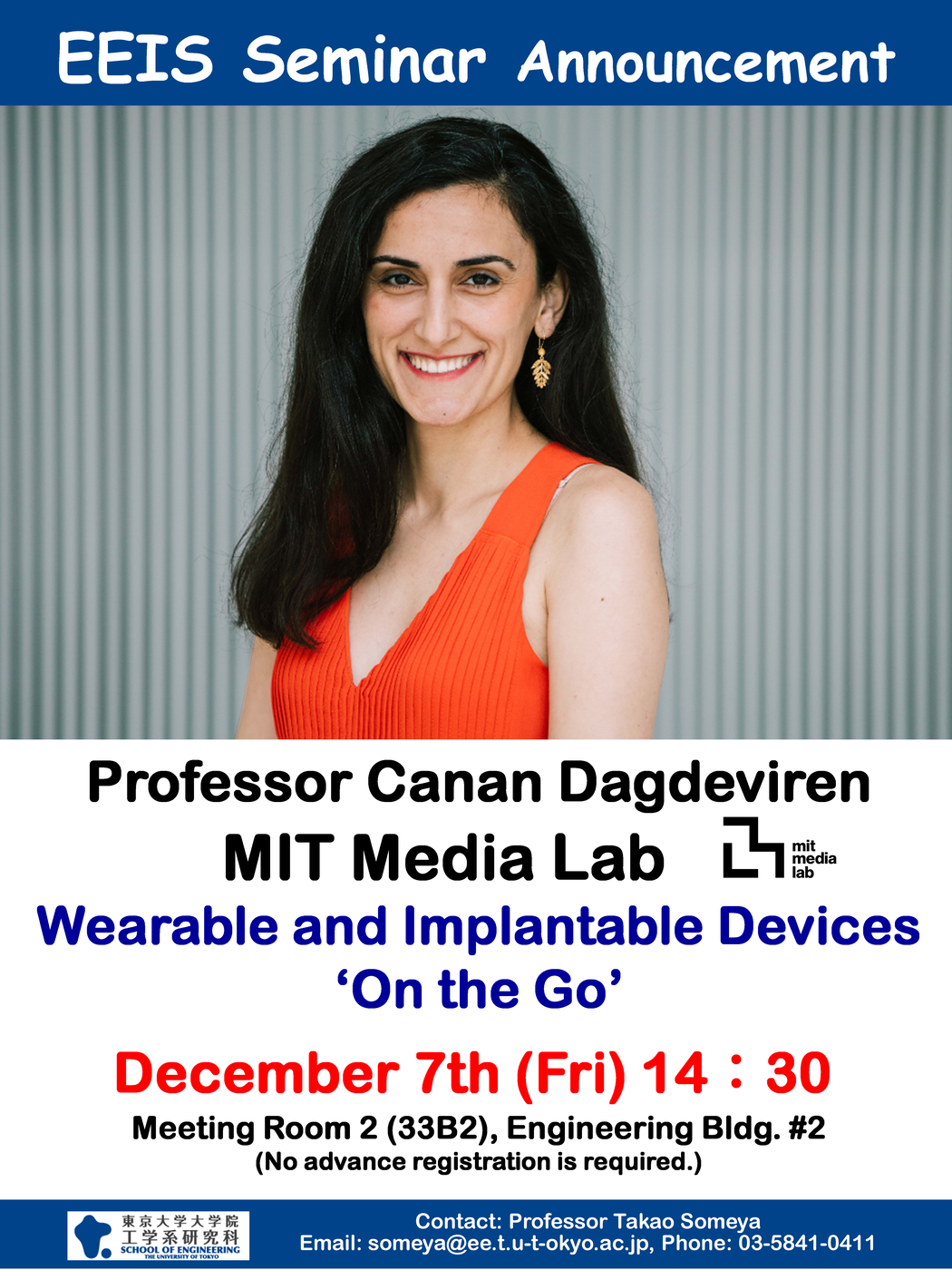 Canan Dagdeviren invited to give a seminar at the University of Tokyo ...